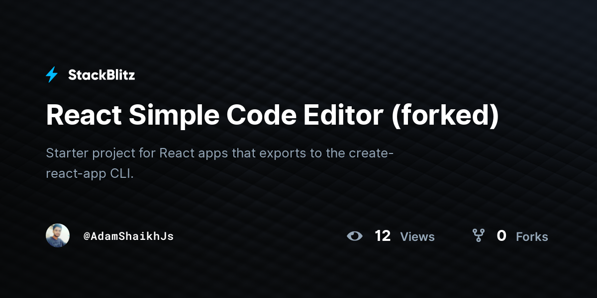 React Simple Code Editor (forked) - StackBlitz