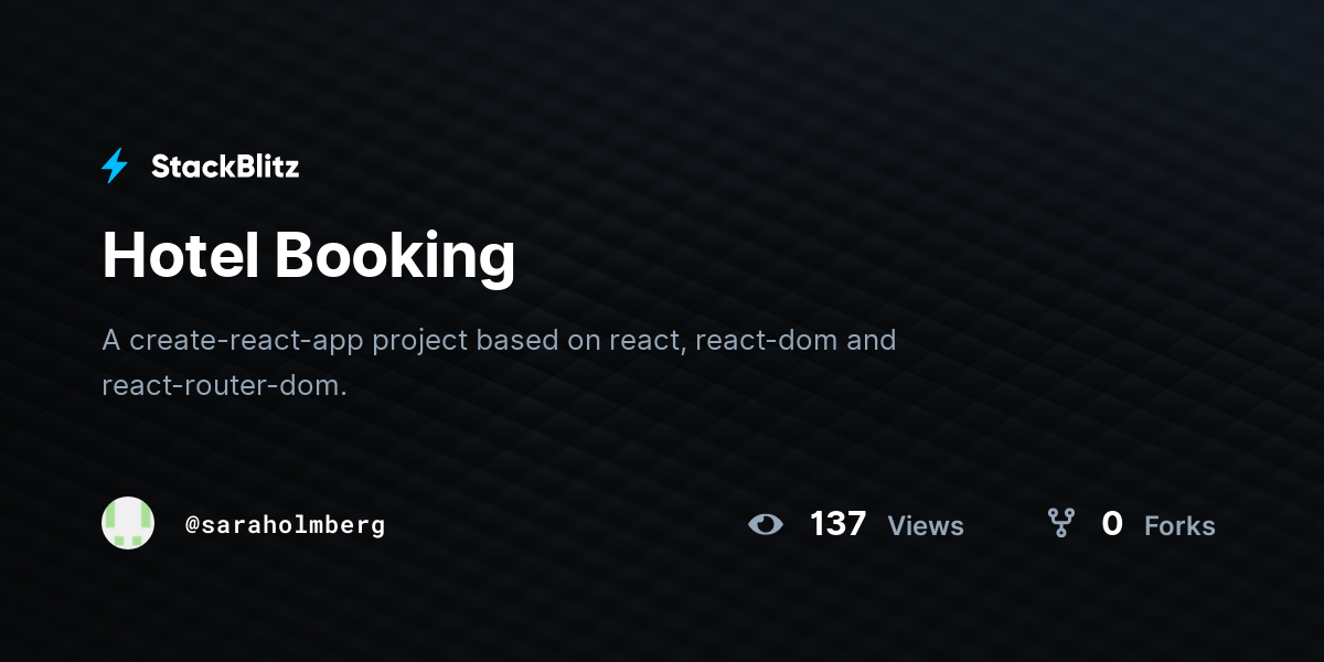 Hotel Booking - StackBlitz