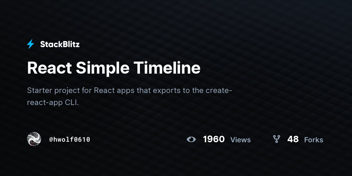 React Simple Timeline - StackBlitz