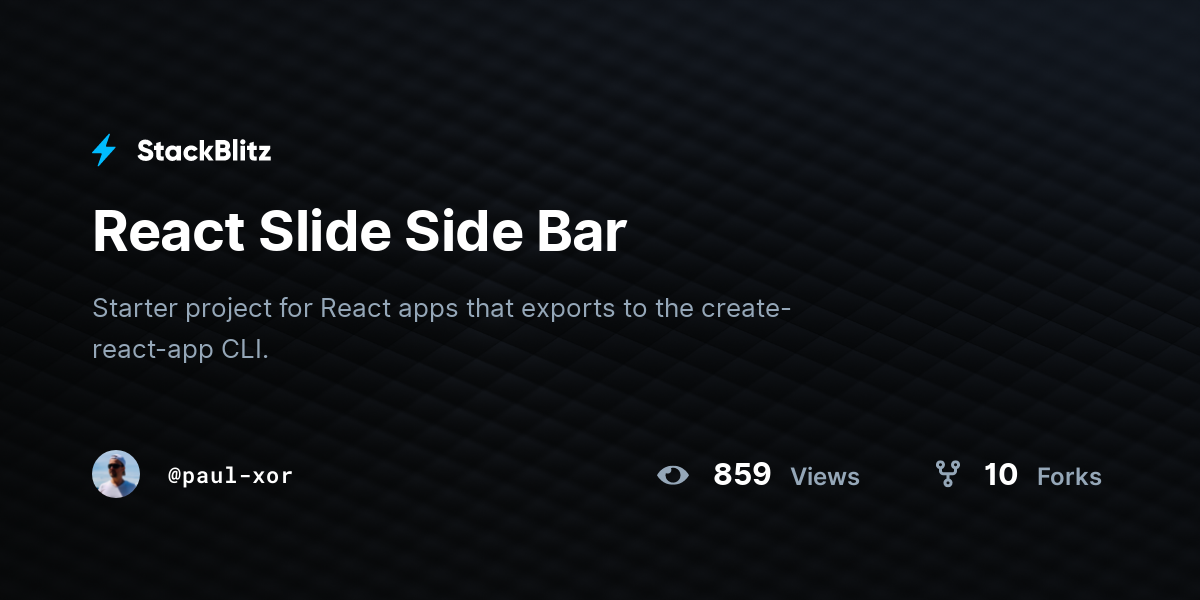 React Slide Side Bar - StackBlitz