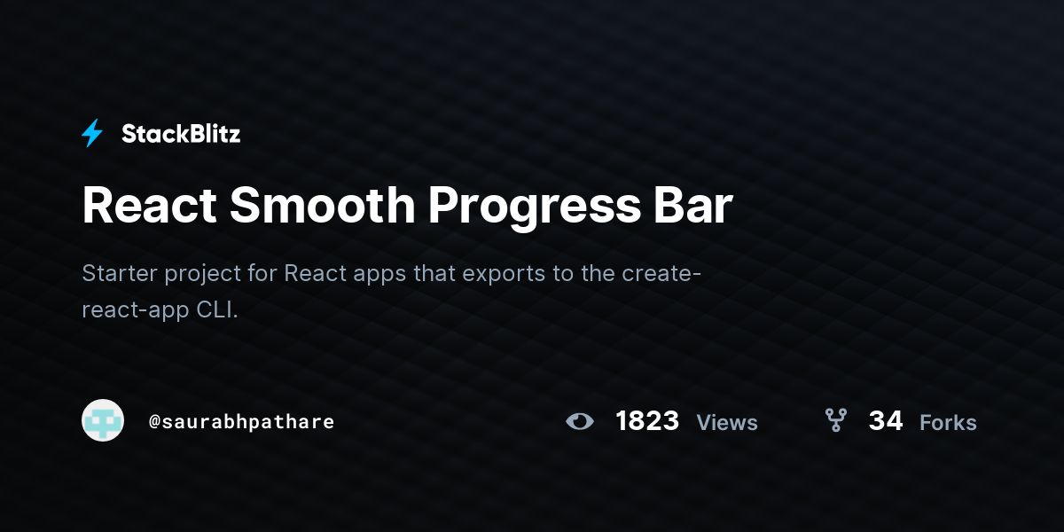 React Smooth Progress Bar - StackBlitz