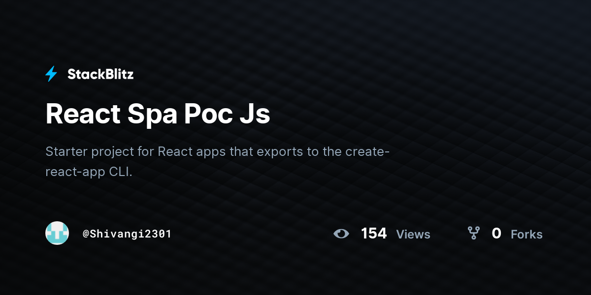 React Spa Poc Js - StackBlitz
