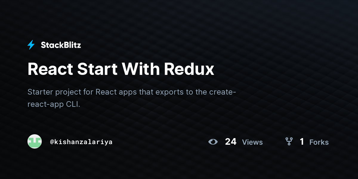 React Start With Redux - StackBlitz