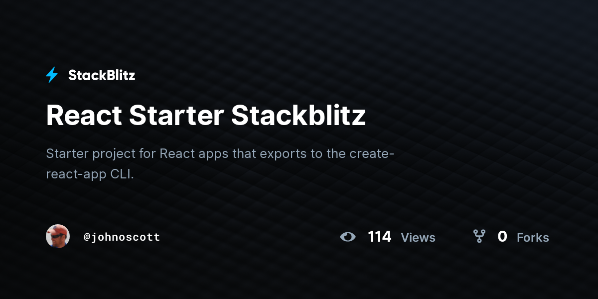React Starter Stackblitz - StackBlitz
