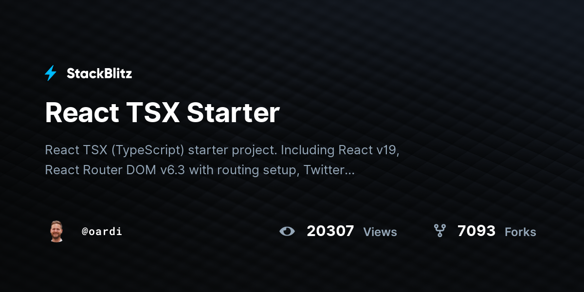 React Starter Typescript - StackBlitz