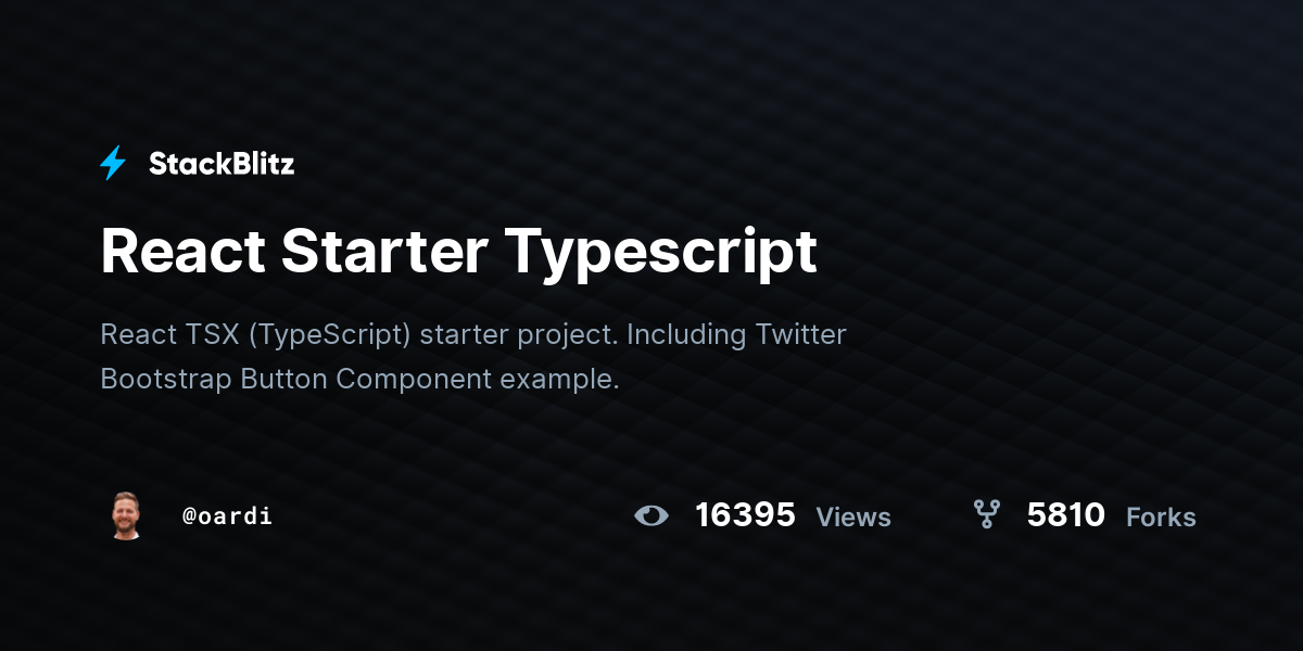 React Starter Typescript - StackBlitz React Starter Typescript - StackBlitz