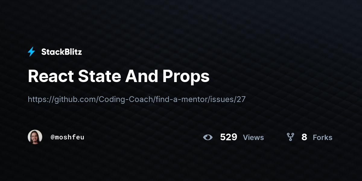 React State And Props - StackBlitz