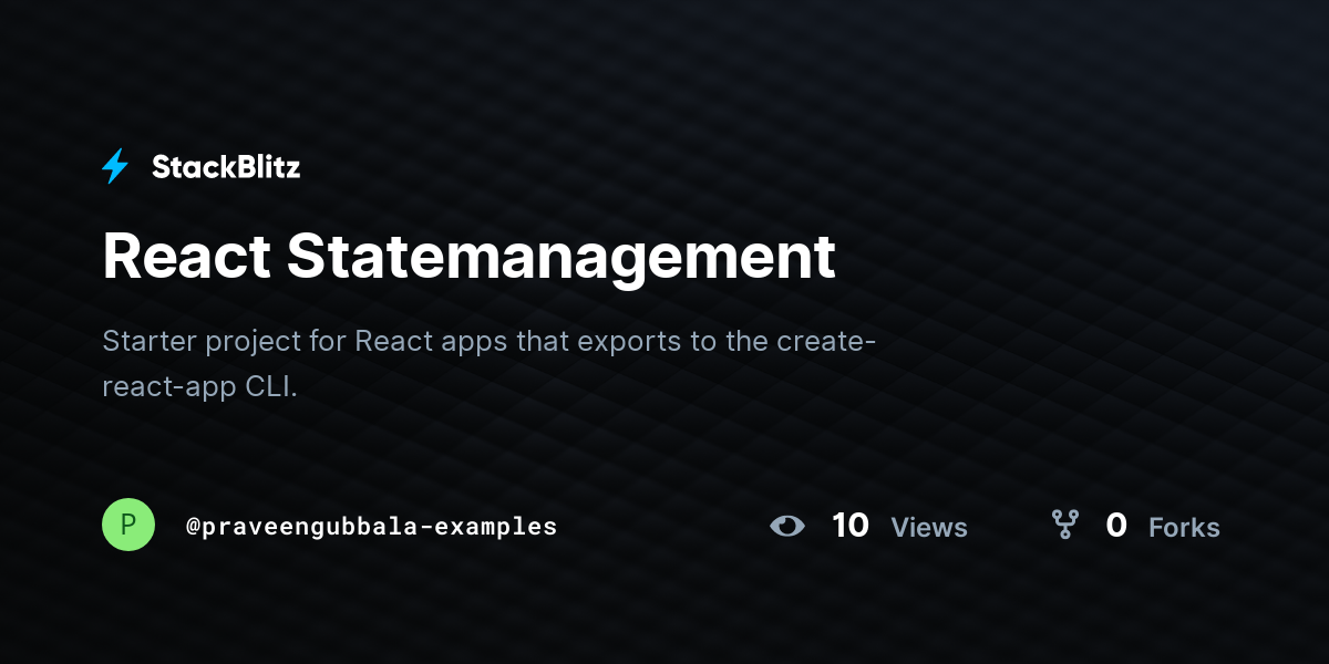 React Statemanagement - StackBlitz