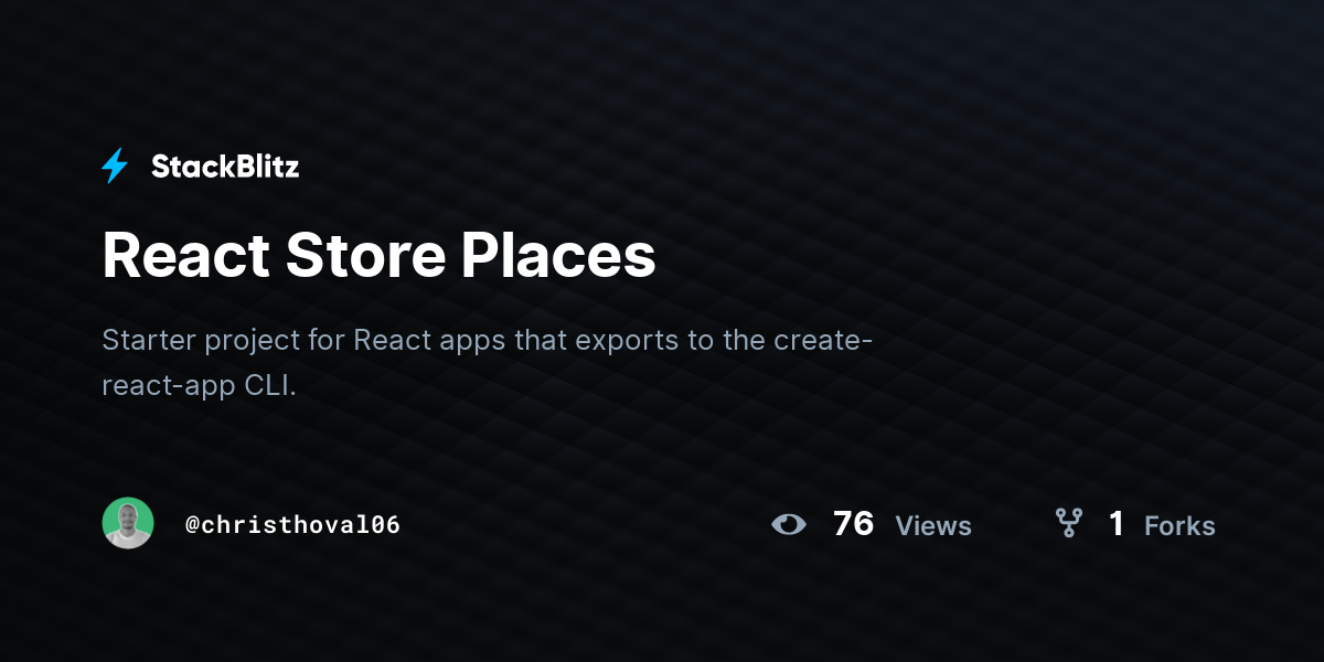 React Store Places - StackBlitz