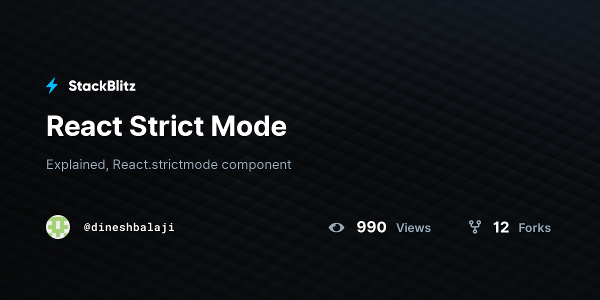 React Strict Mode - StackBlitz