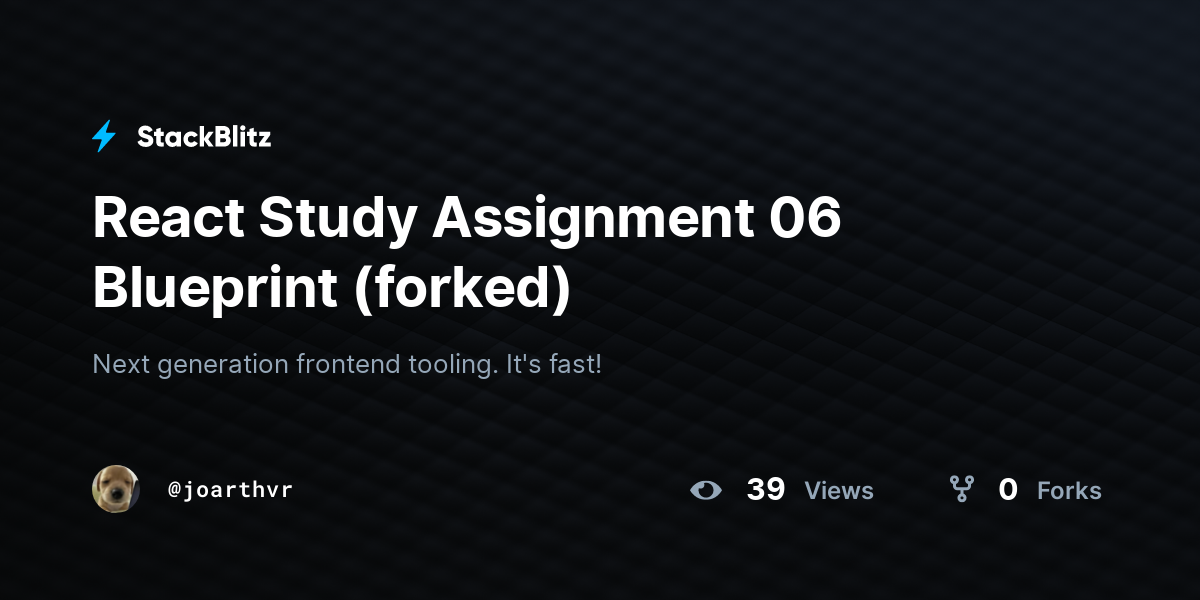 React Study Assignment 06 Blueprint (forked) - StackBlitz