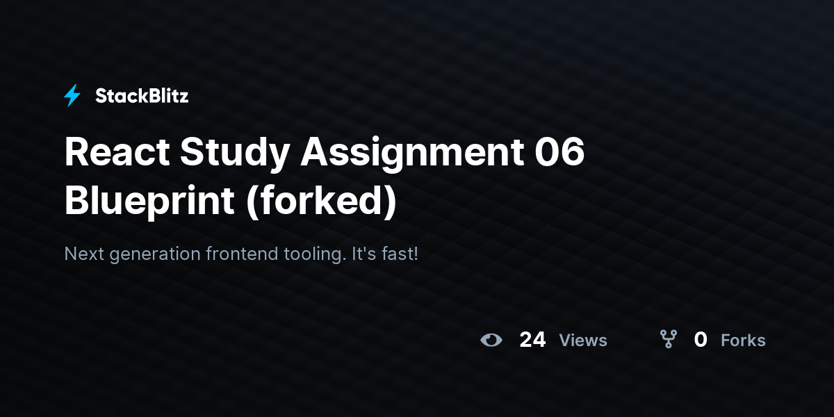 React Study Assignment 06 Blueprint (forked) - StackBlitz