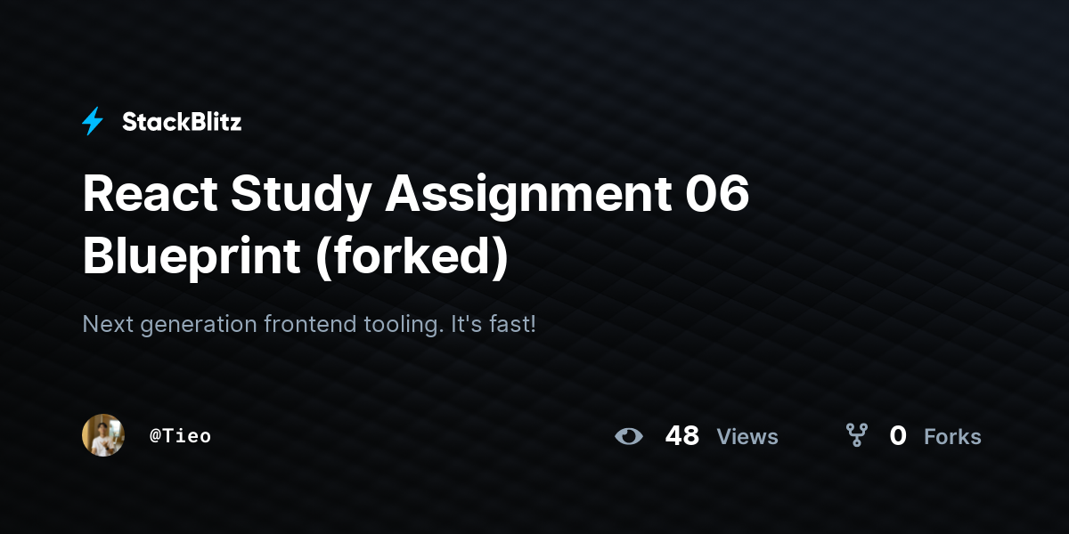 React Study Assignment 06 Blueprint (forked) - StackBlitz