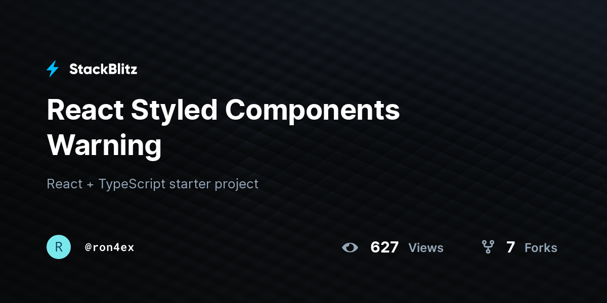 React Styled Components Warning - StackBlitz