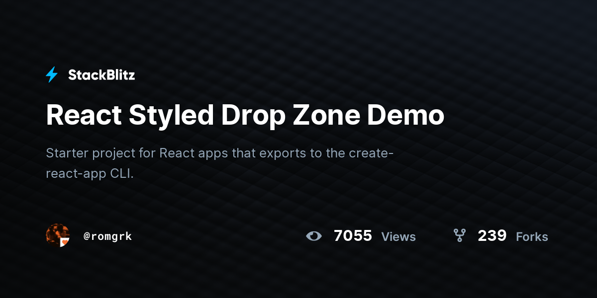 React Styled Drop Zone Demo - StackBlitz