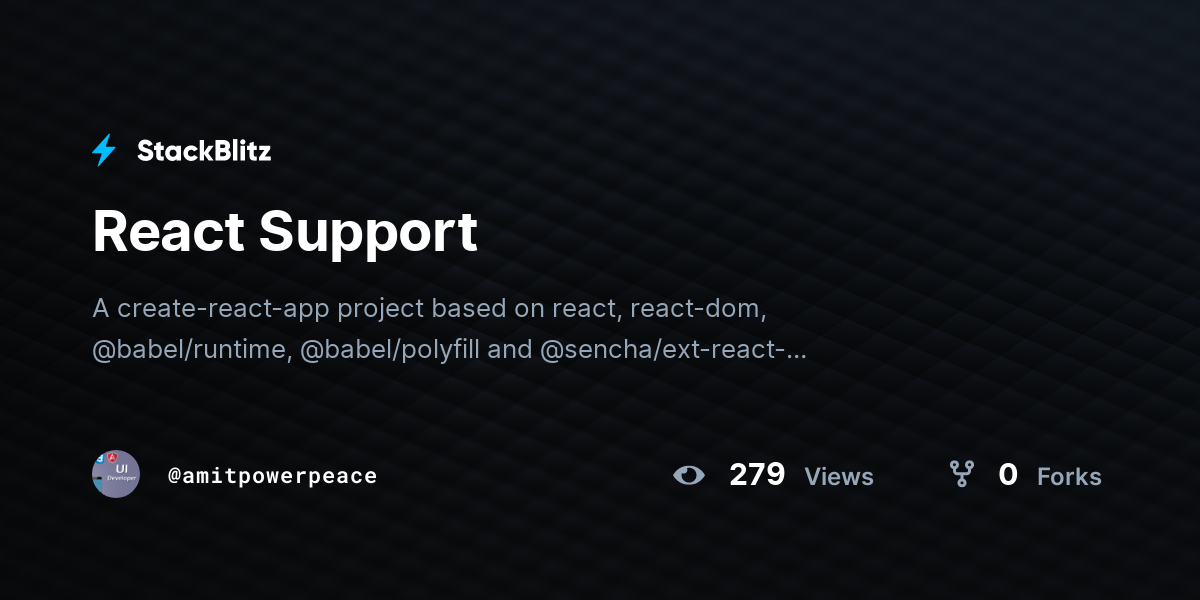 React Support Stackblitz