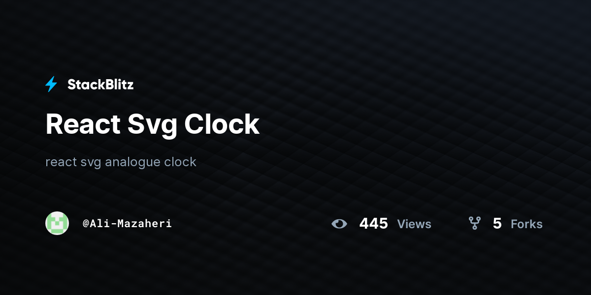 React Svg Clock Stackblitz