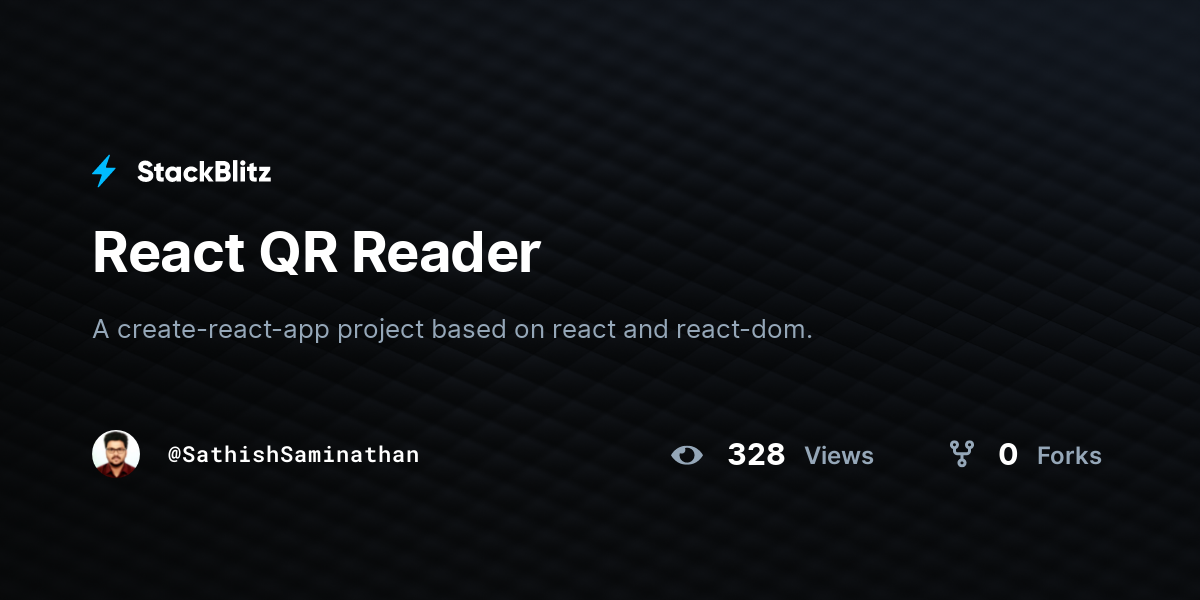 React QR Reader - StackBlitz