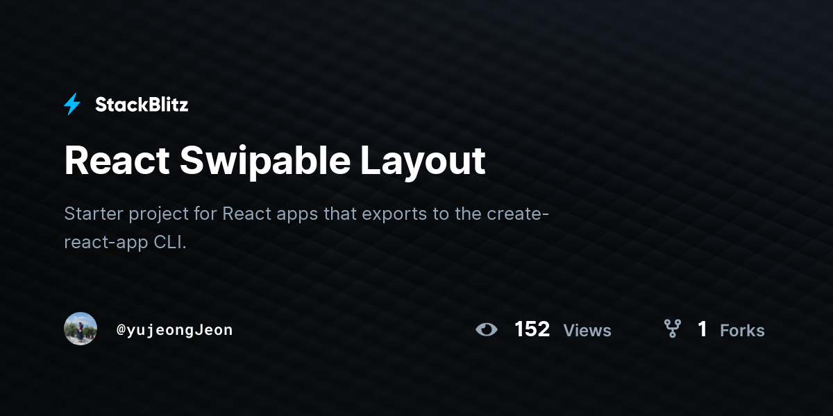 React Swipable Layout - StackBlitz