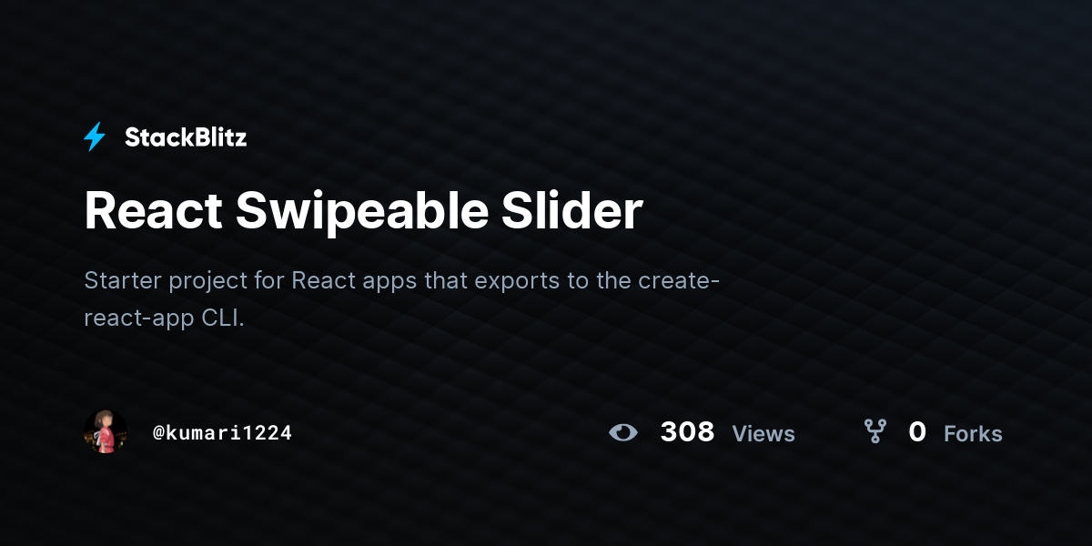 React Swipeable Slider - StackBlitz