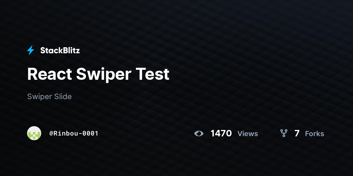 React Swiper Test - StackBlitz