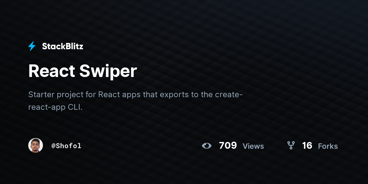 React Swiper Stackblitz