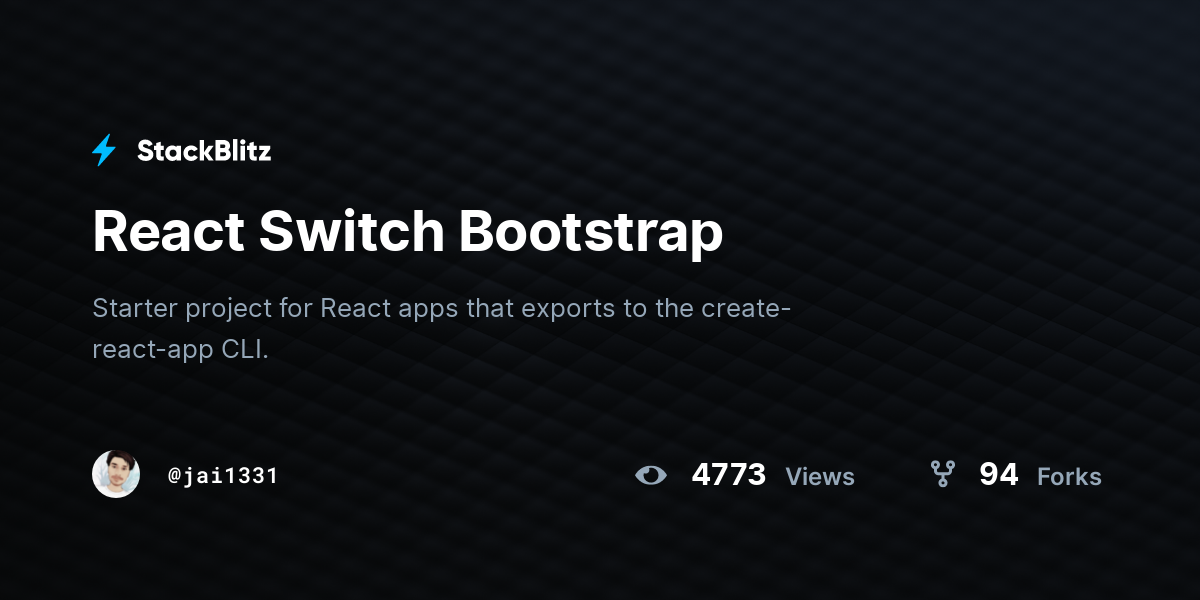 React Switch Bootstrap - StackBlitz