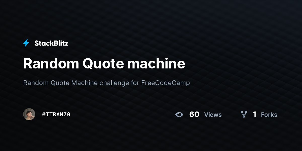 Random Quote machine - StackBlitz
