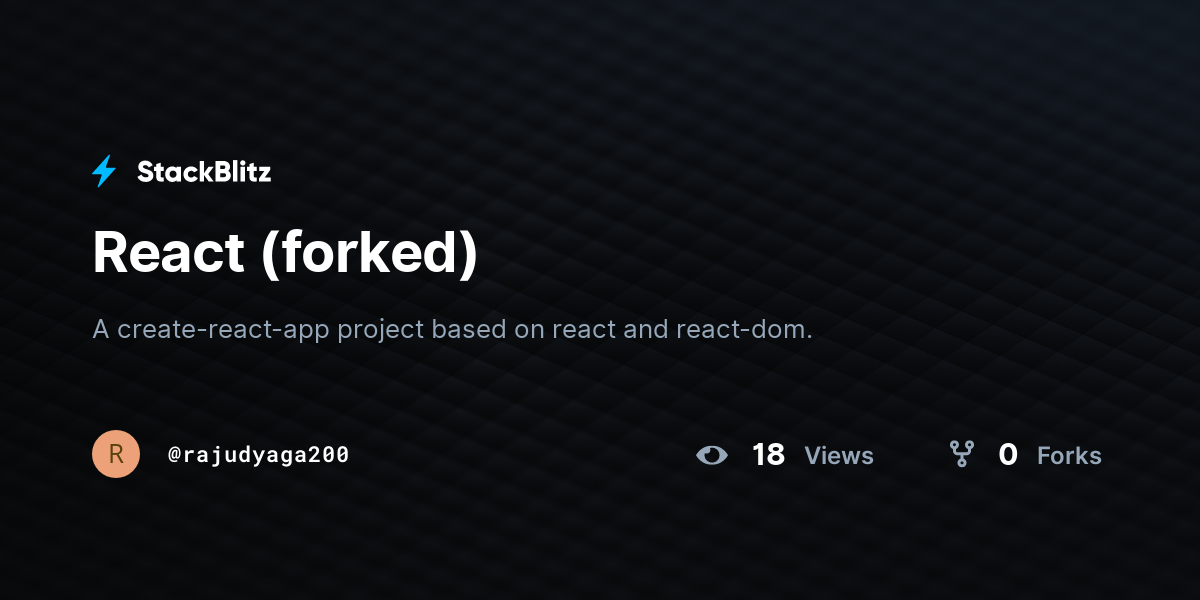 React (forked) - StackBlitz