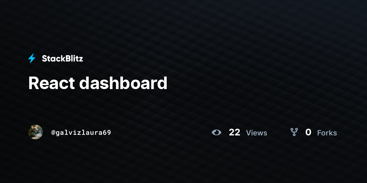 React dashboard - StackBlitz