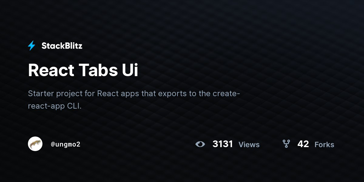 React Tabs Ui - StackBlitz