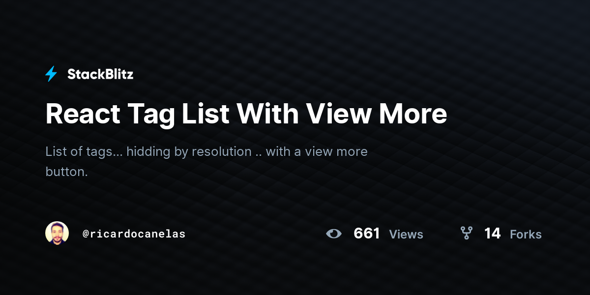 React Tag List With View More - StackBlitz
