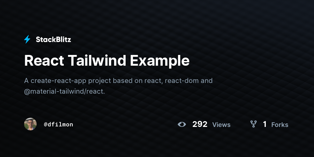 React Tailwind Example - StackBlitz
