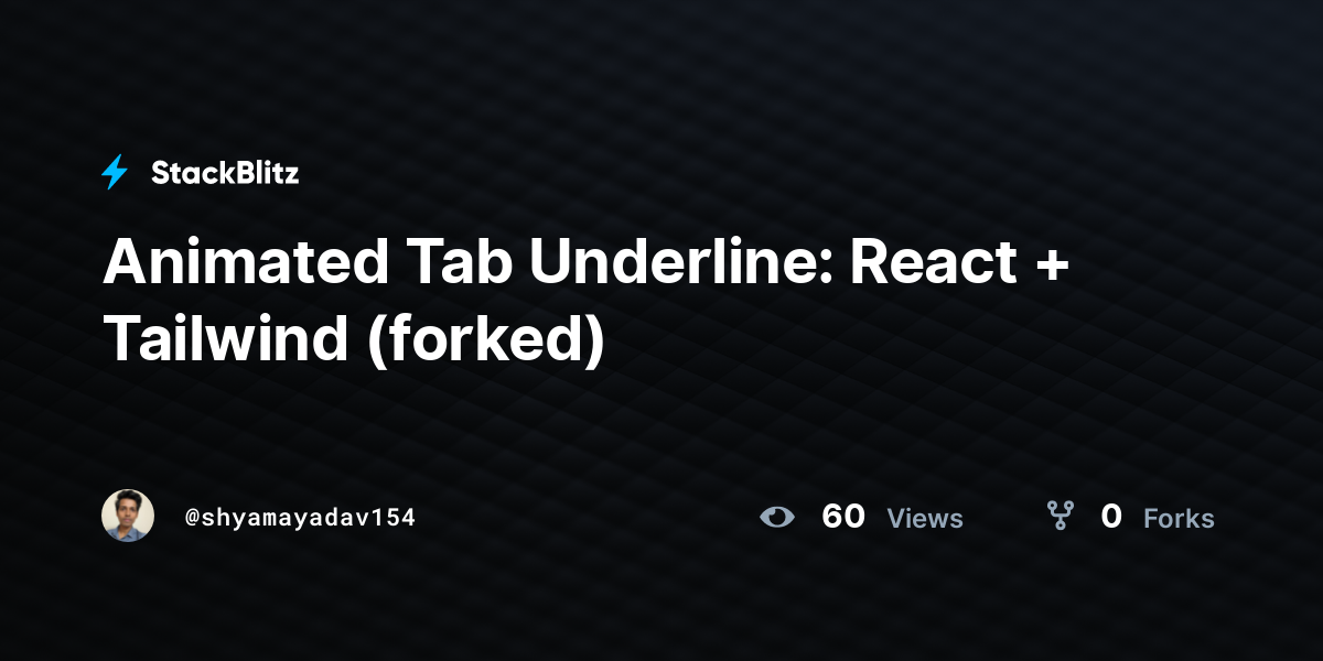 Animated Tab Underline: React + Tailwind (forked) - StackBlitz