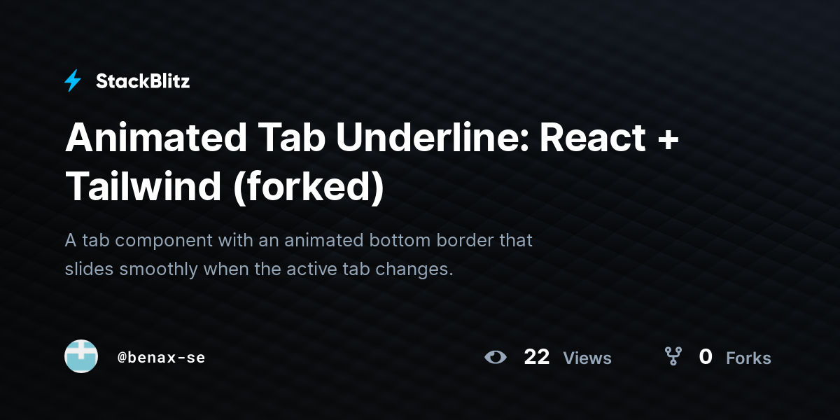 Animated Tab Underline: React + Tailwind (forked) - StackBlitz