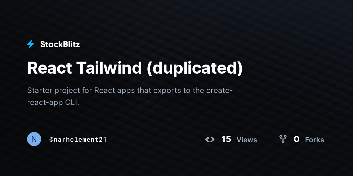 React Tailwind (duplicated) - StackBlitz