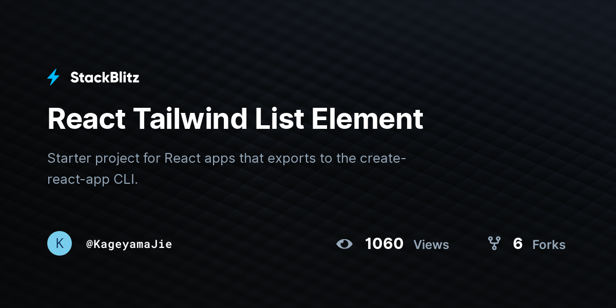 React Tailwind List Element - StackBlitz