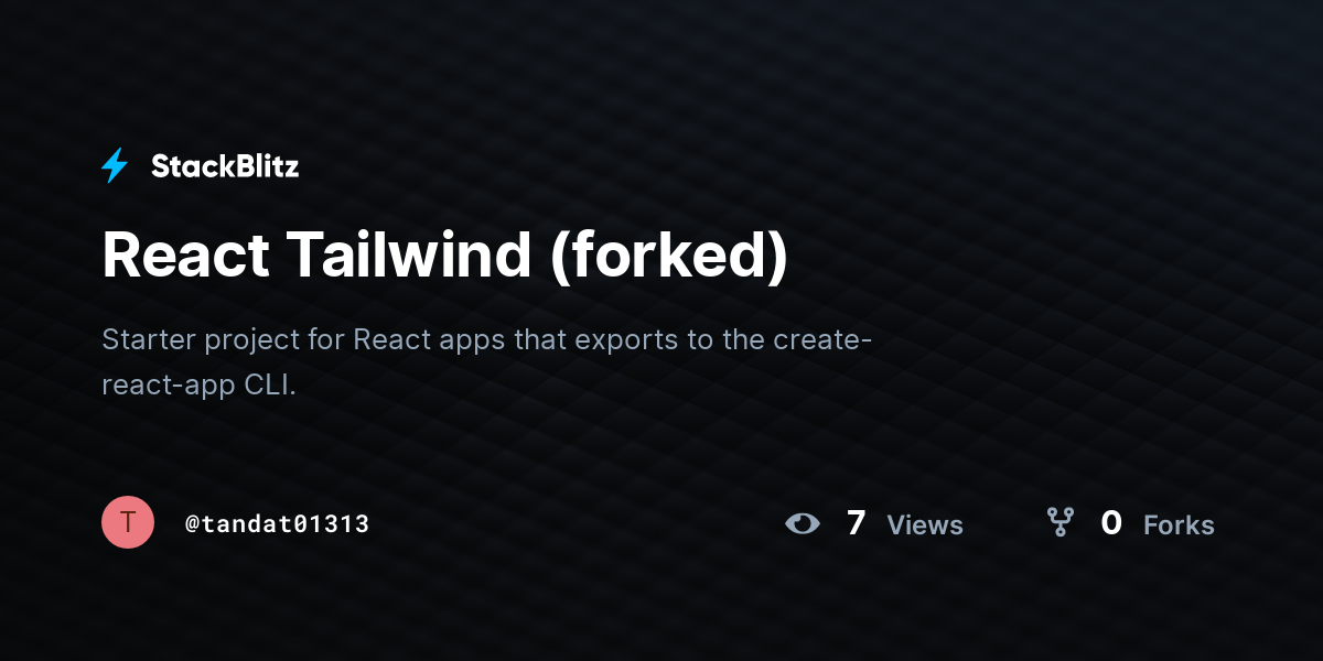 React Tailwind (forked) - StackBlitz