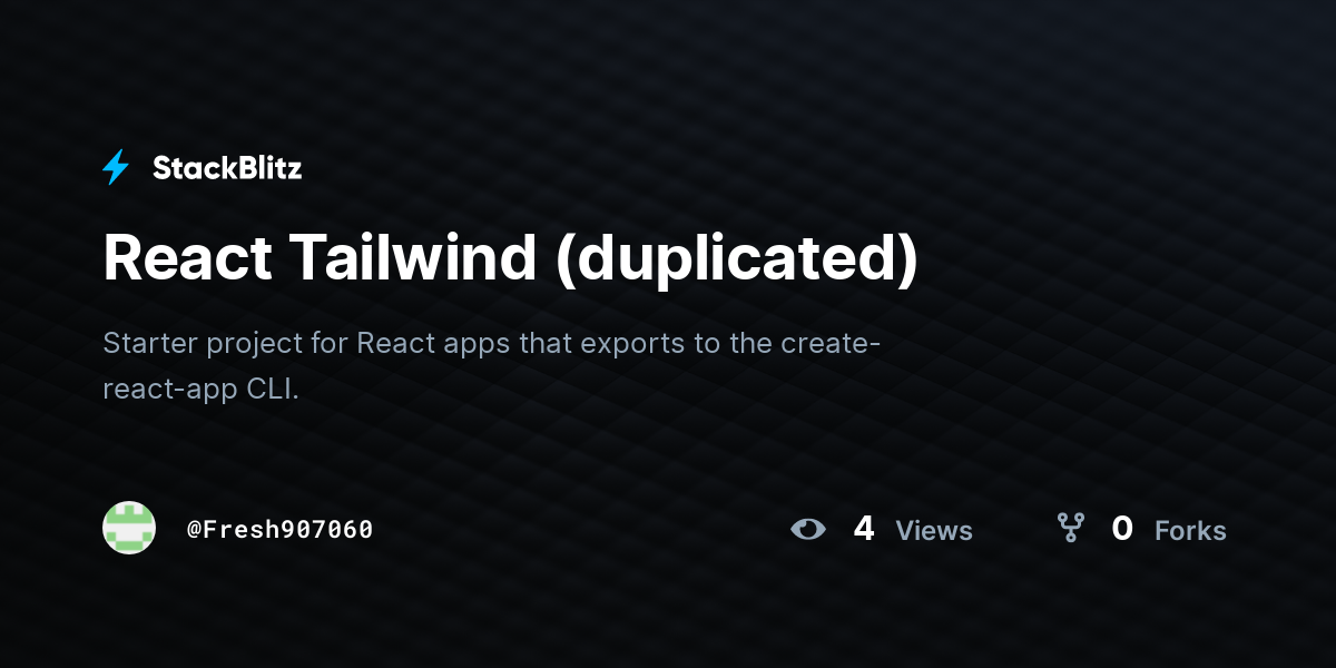 React Tailwind (duplicated) - StackBlitz