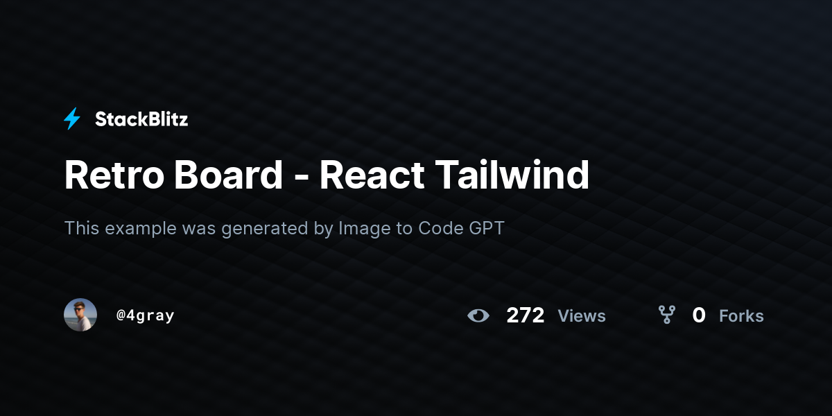 Retro Board - React Tailwind - StackBlitz