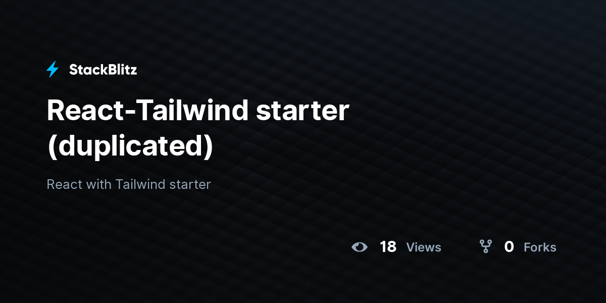React-Tailwind starter (duplicated) - StackBlitz