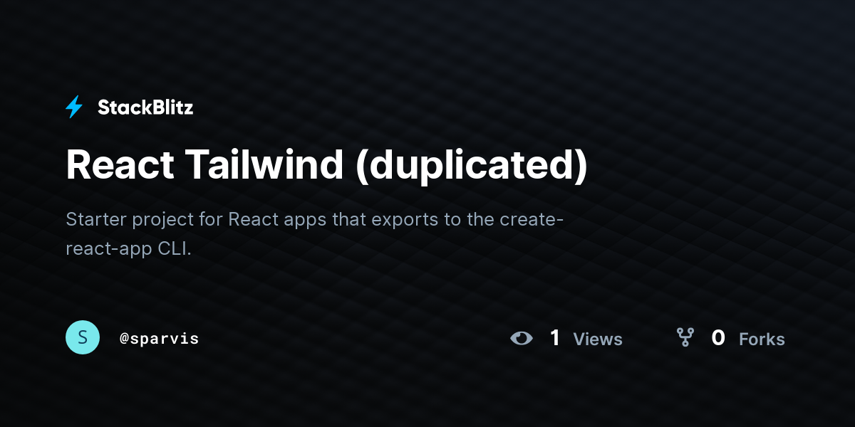 React Tailwind (duplicated) - StackBlitz