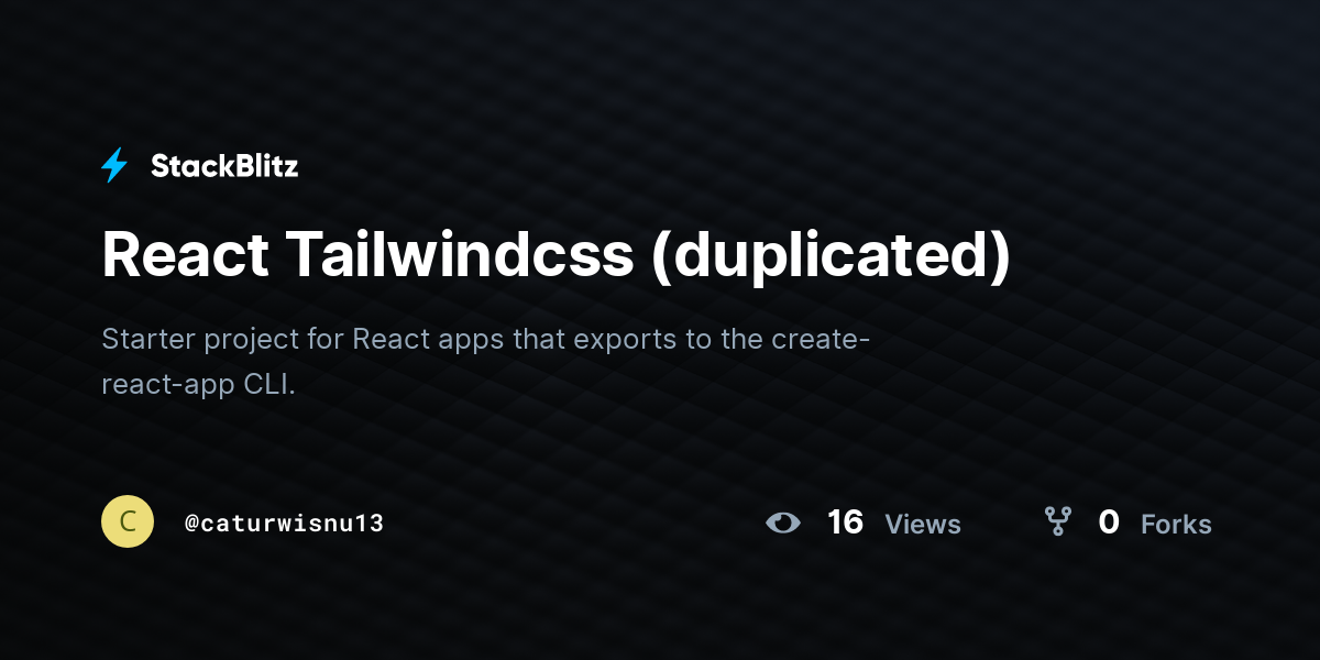 React Tailwindcss (duplicated) - StackBlitz