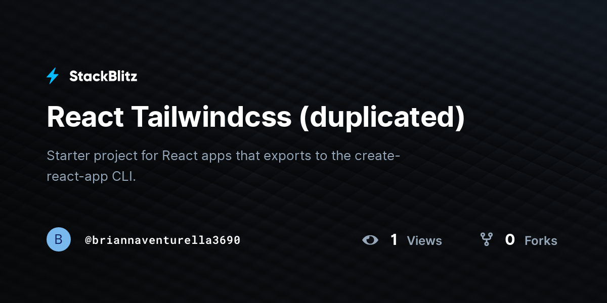 React Tailwindcss (duplicated) - StackBlitz