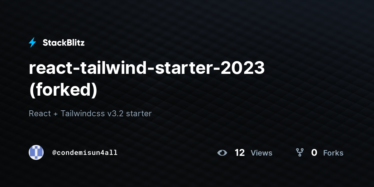 react-tailwind-starter-2023 (forked) - StackBlitz