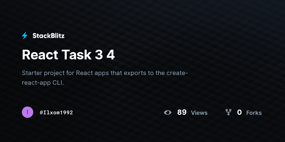 React Task 3 4 - StackBlitz
