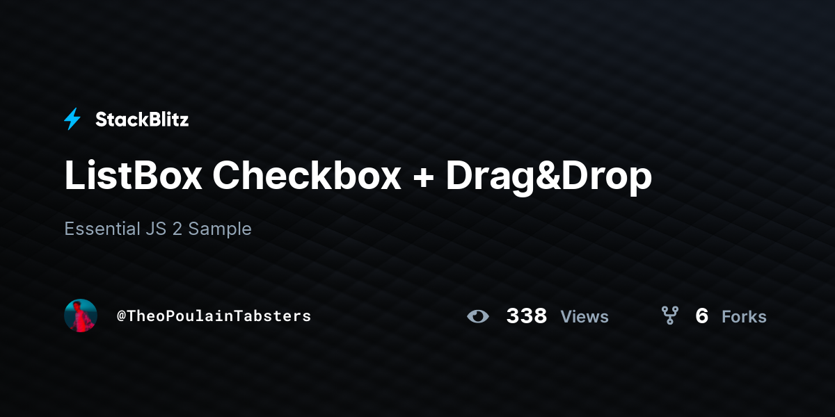 ListBox Checkbox + Drag&Drop - StackBlitz