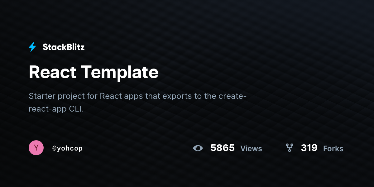 React Template - StackBlitz
