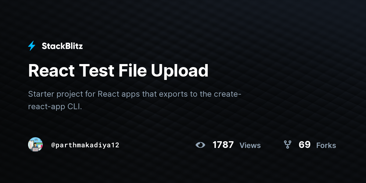 React Test File Upload - StackBlitz