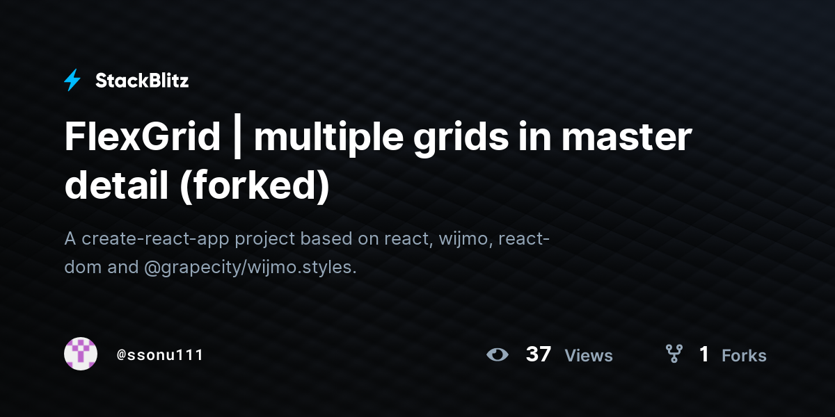 FlexGrid | multiple grids in master detail (forked) - StackBlitz